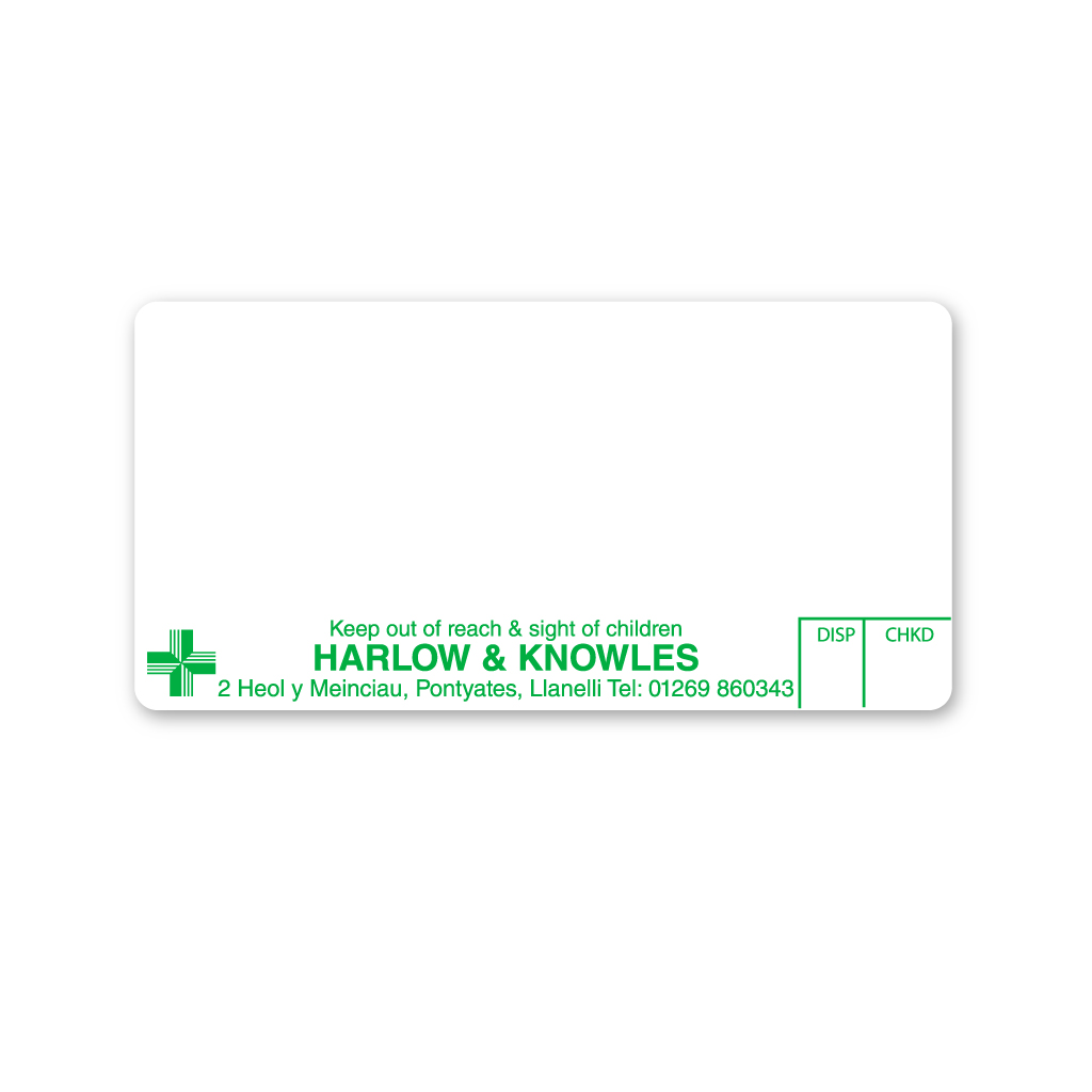 Harlow & Knowles (Pontyates) Labels | EMT Healthcare